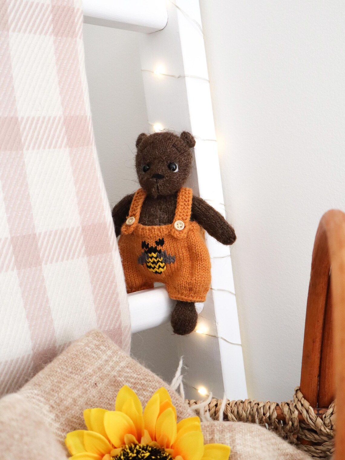 Teddy Bear Toy Pattern Knitted Bear PDF Pattern Bear in Romper Pattern ...