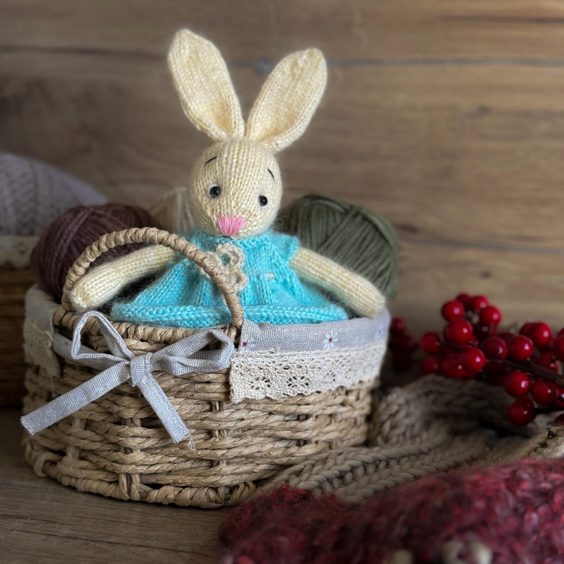 Baby Bunny Knitting Pattern, Little Rabbit Kitting Pattern, Animal ...