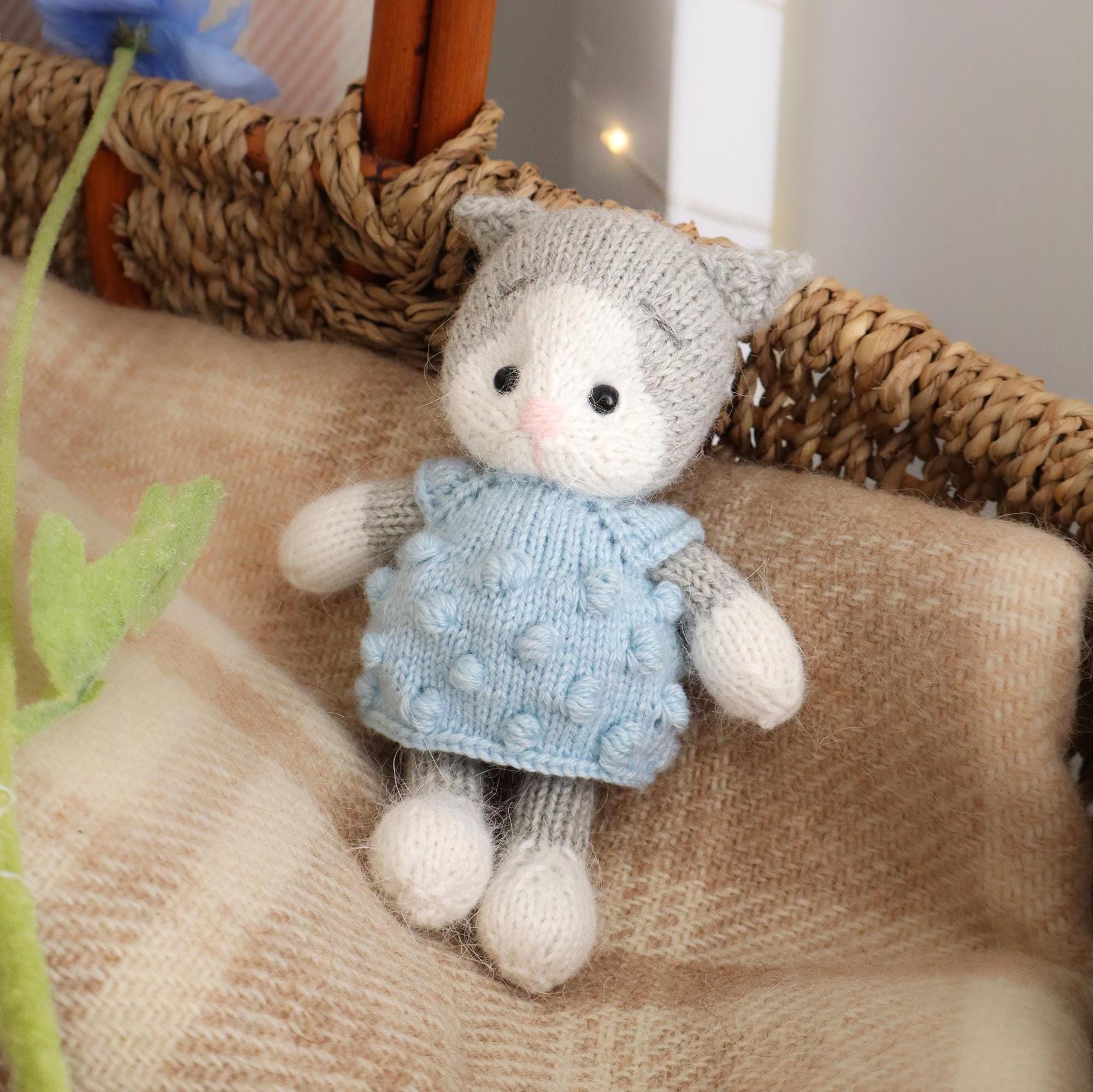 Kitten Knitting Pattern Toy Knitting Pattern Cat in Dress Pattern Toy ...