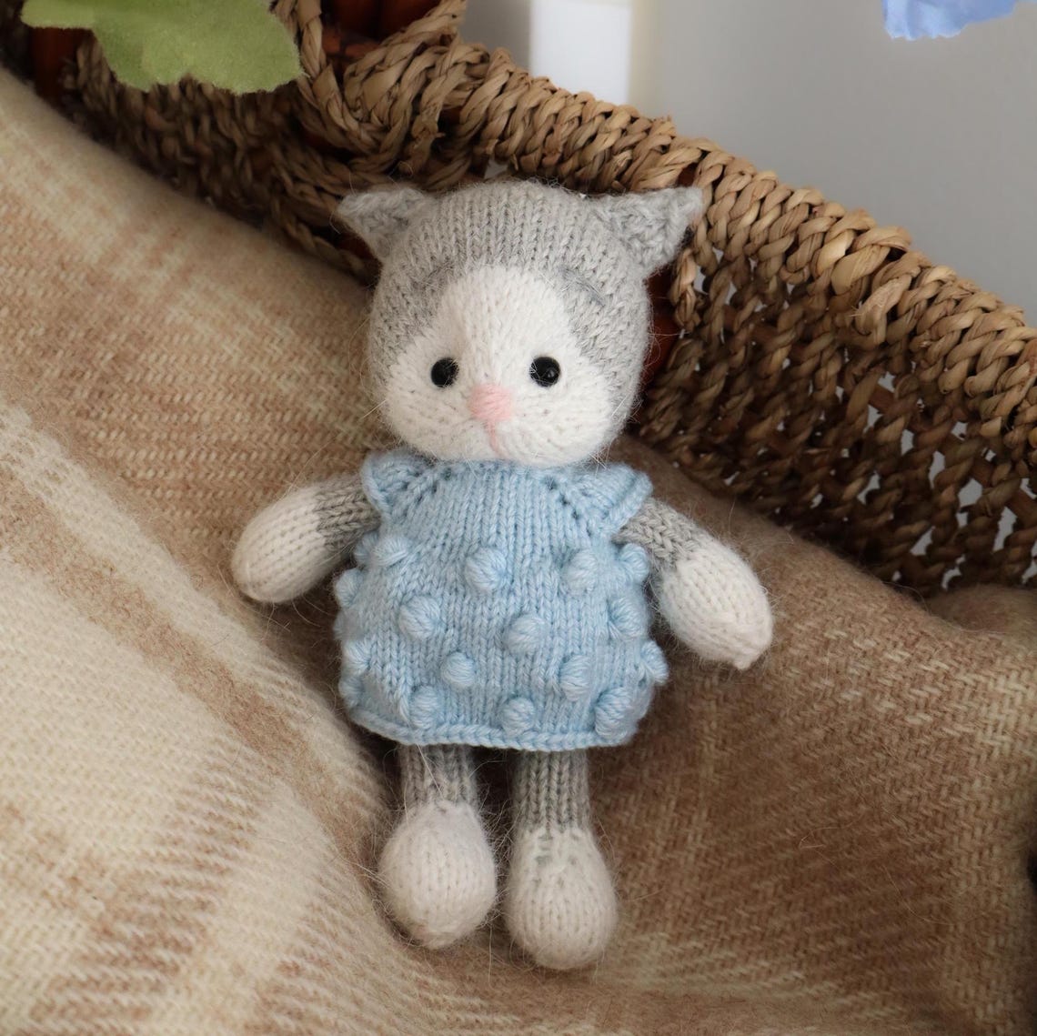 Kitten Knitting Pattern Toy Knitting Pattern Cat in Dress Pattern Toy ...