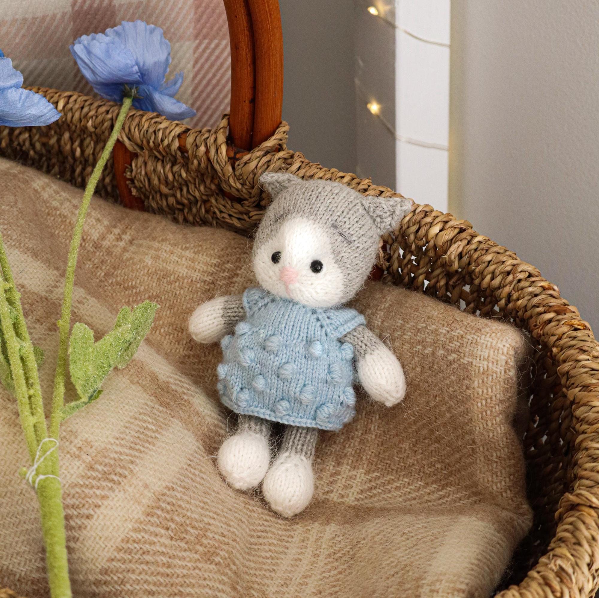 Kitten Knitting Pattern Toy Knitting Pattern Cat in Dress Pattern Toy ...