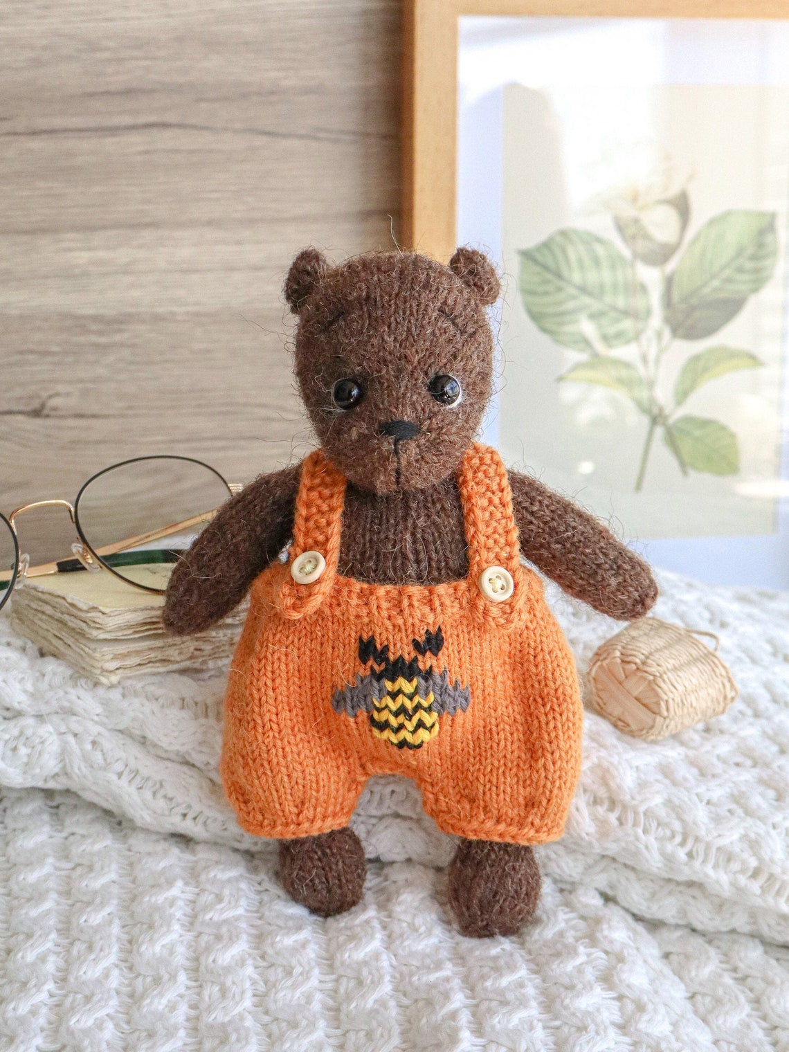 Teddy Bear Toy Pattern Knitted Bear PDF Pattern Bear in Romper Pattern ...