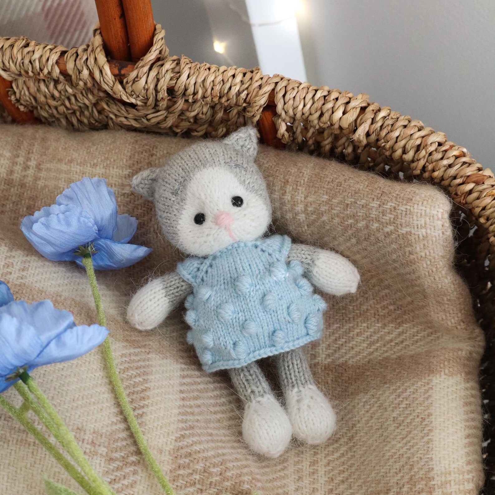 Kitten Knitting Pattern Toy Knitting Pattern Cat in Dress Pattern Toy ...