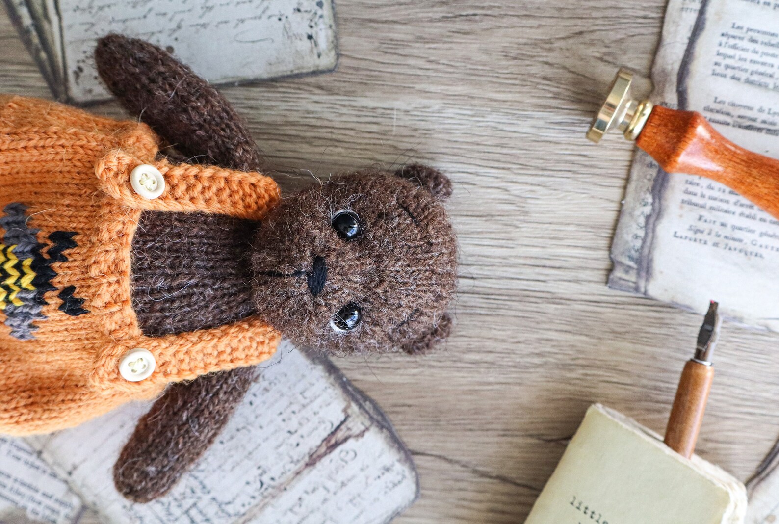 Teddy Bear Toy Pattern Knitted Bear PDF Pattern Bear in Romper Pattern ...