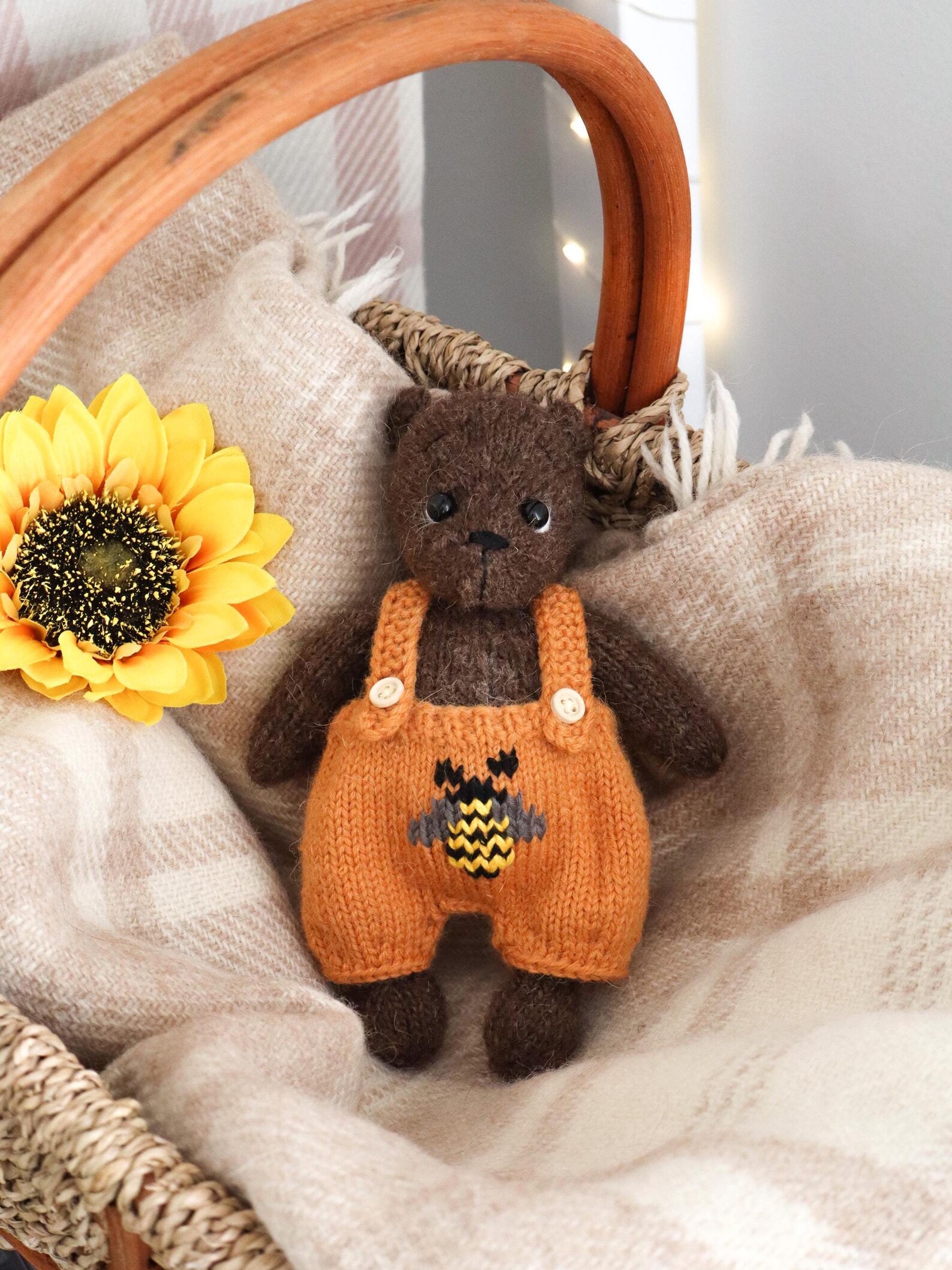 Teddy Bear Toy Pattern Knitted Bear PDF Pattern Bear in Romper Pattern ...