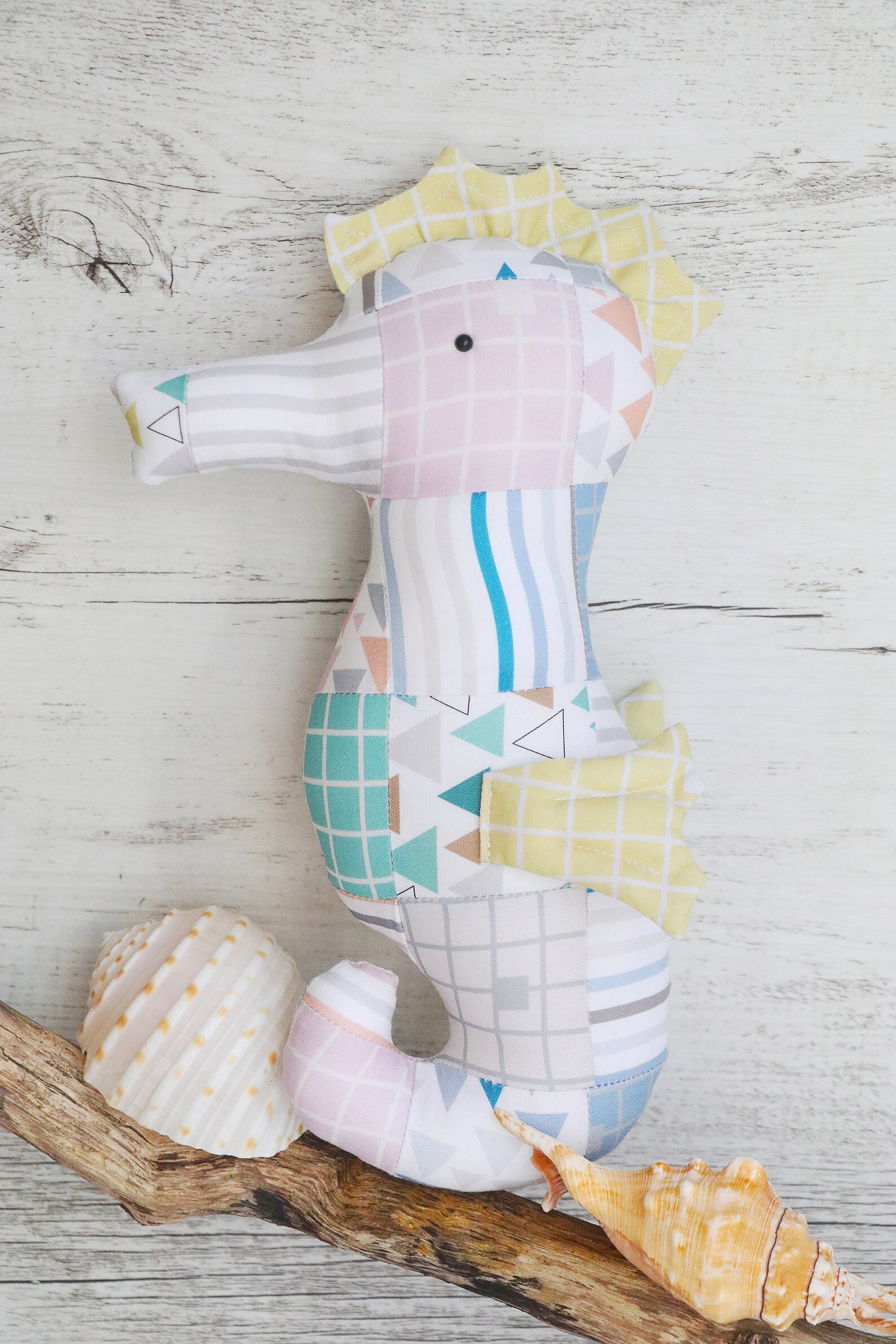 Salty : Seahorse, Stuffed Animal, Seahorse Pattern, Seaside Decor ...