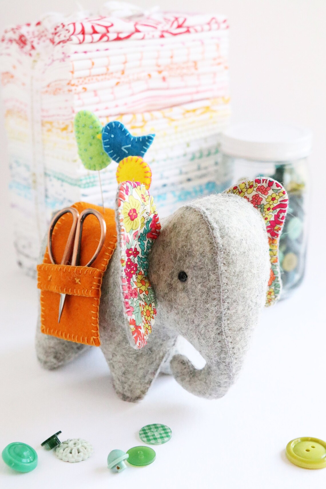 Elephant pin cushion pattern elephant pattern felt elephant - Etsy España