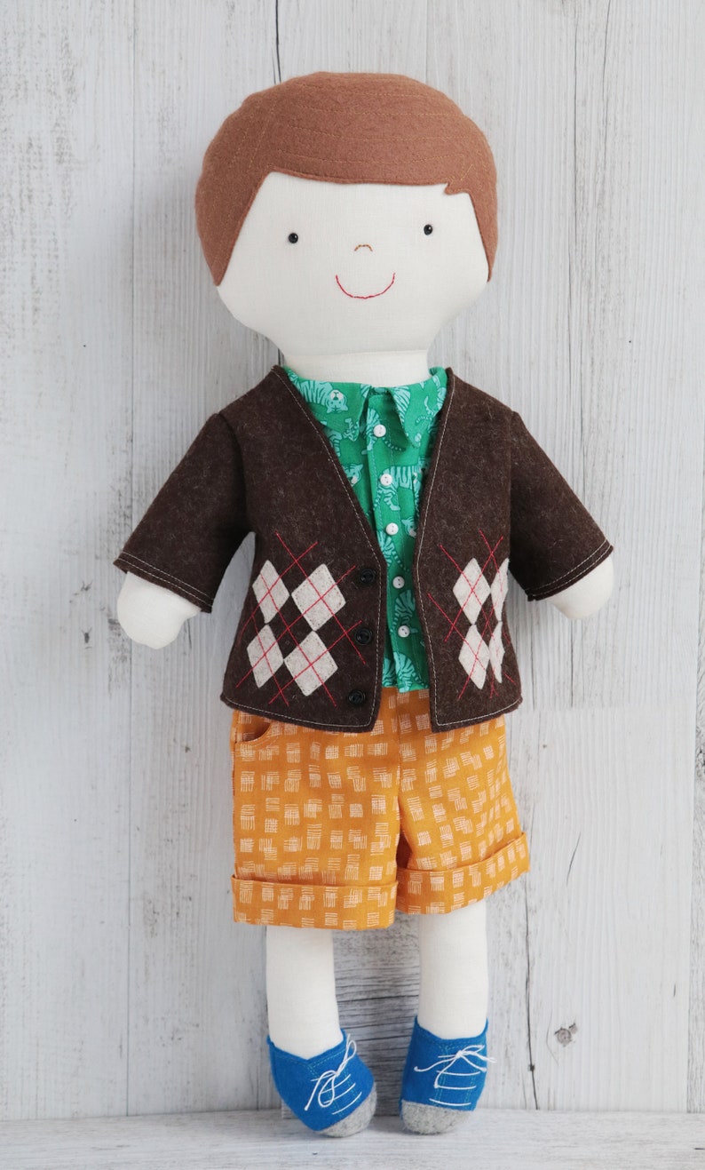 Boy Doll Sewing Pattern With Clothes, 23-inch Henry Ragdoll: Instant ...
