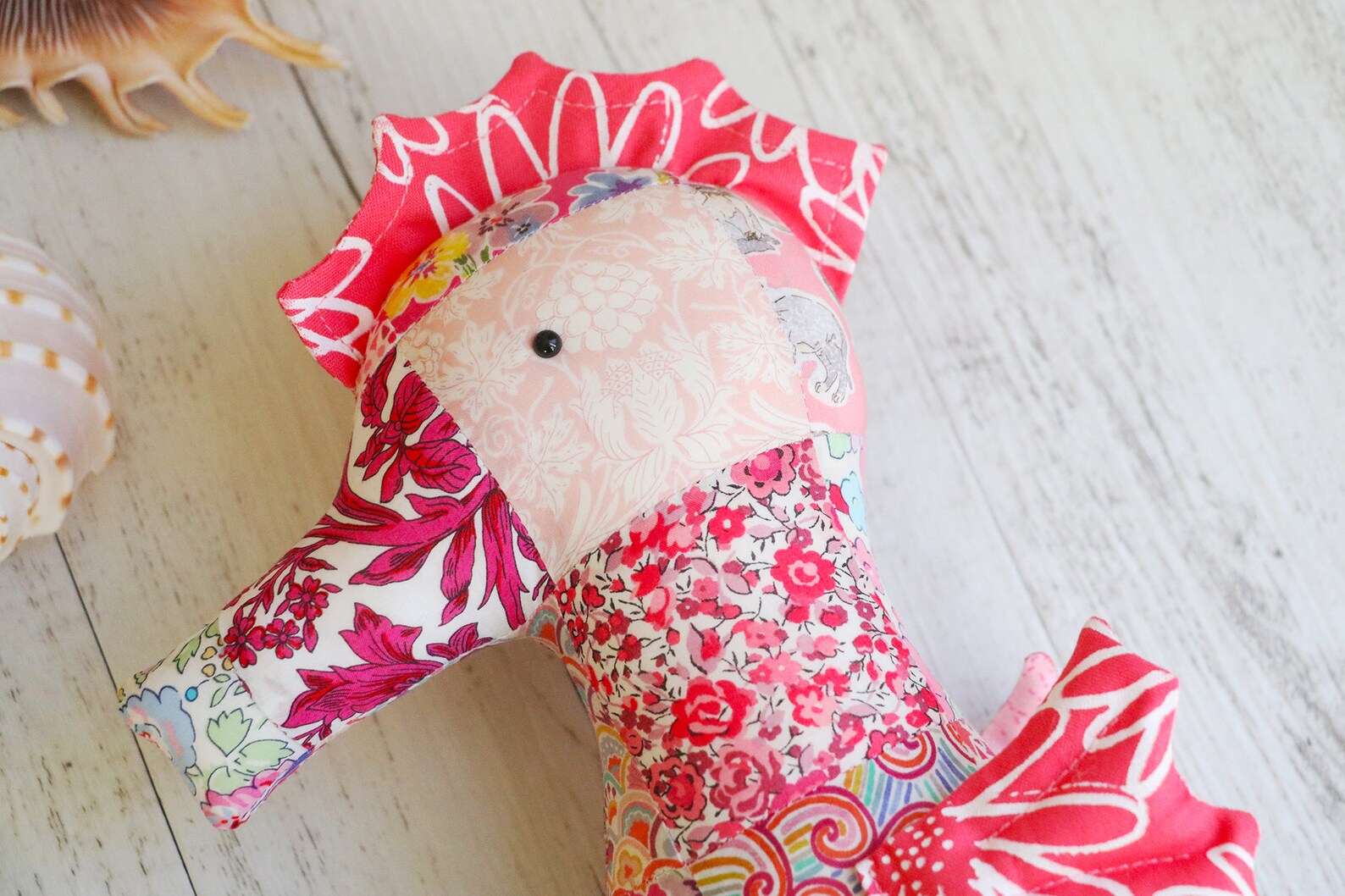 Salty : Seahorse, Stuffed Animal, Seahorse Pattern, Seaside Decor ...