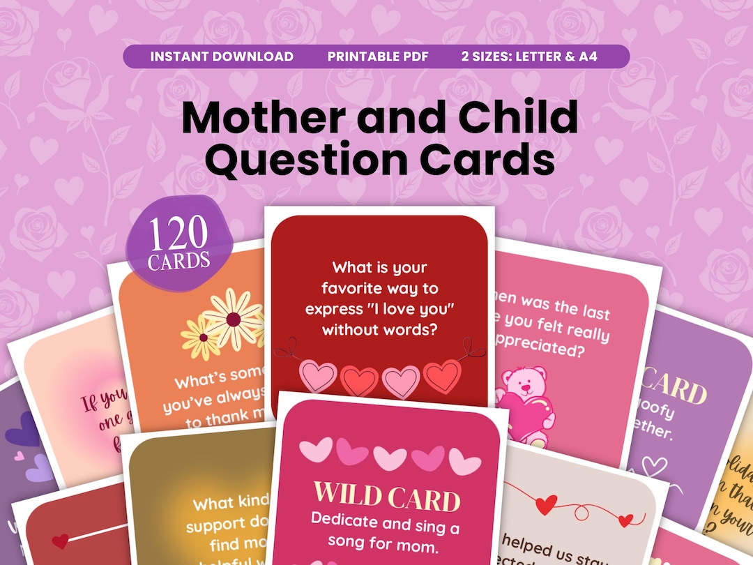120 Mother & Child Question Cards Conversation Starters Mother’s Day ...