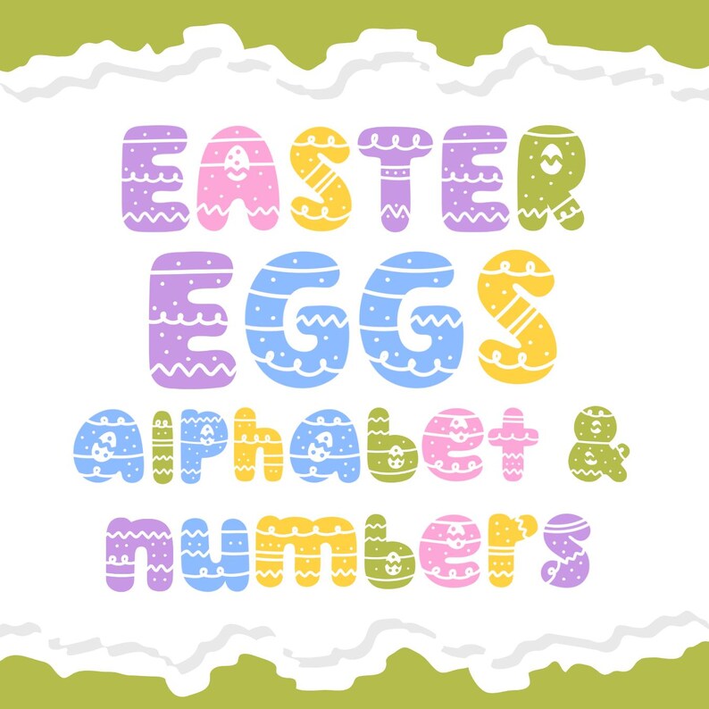 Easter Egg Alphabet Easter Font PNG Clipart Alpha Bundle With Numbers ...