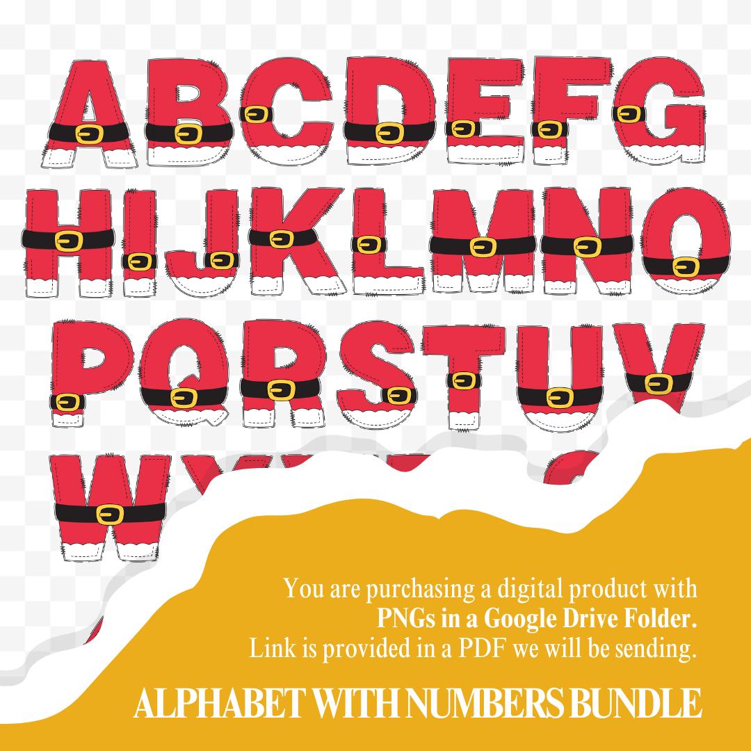 Merry Christmas Alphabet Santa PNG Holiday Xmas Bundle Alphabet Letters ...