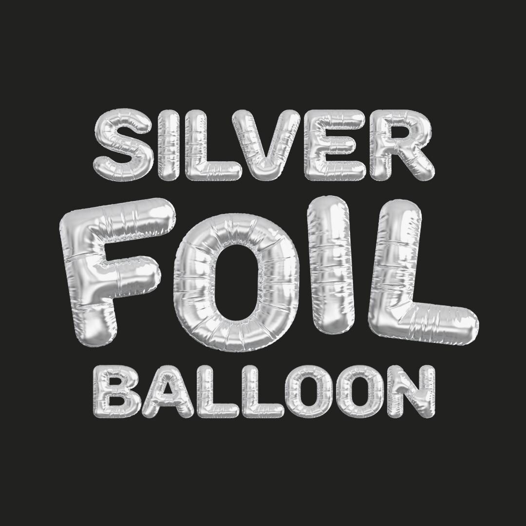 3D Silver Foil Balloon Alphabet Numbers Clipart PNG Uppercase Letters ...