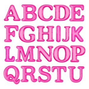 3D Pink Bubbly Alphabet Letters Elegant Pink Clipart PNG Bundle Doodle ...