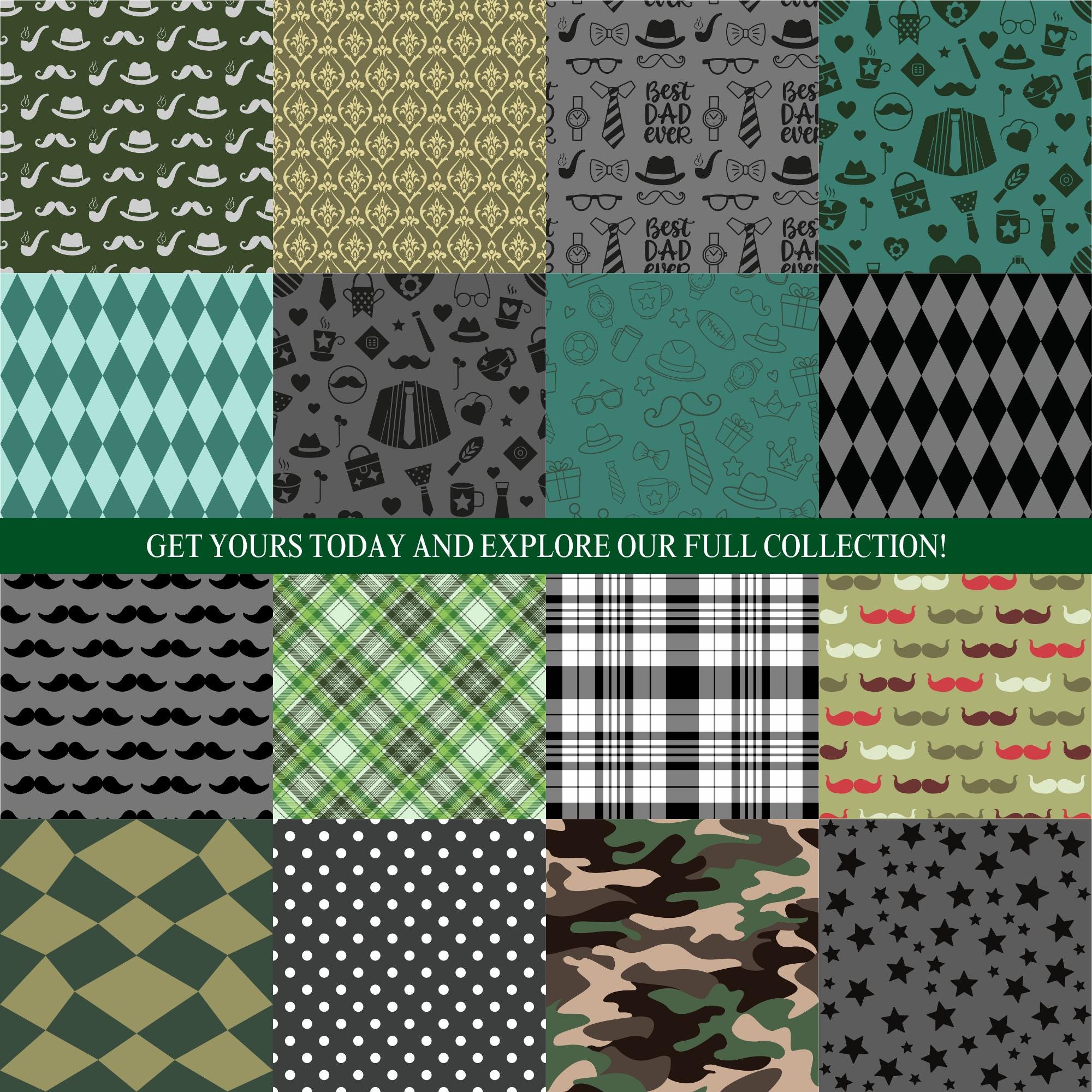 103 Happy Fathers Day Digital Paper Bundle Pack Seamless Scrapbook ...