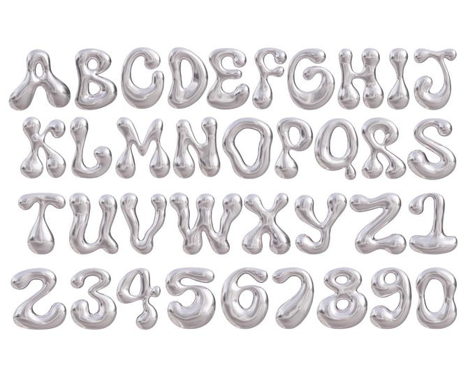 3D Bubbly Letters Clipart PNG Bundle Shiny Bubble Font Alphabet Bubble ...