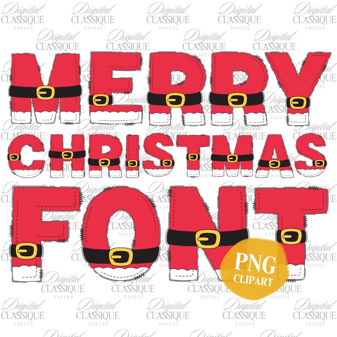 Merry Christmas Alphabet Santa PNG Holiday Xmas Bundle Alphabet Letters ...
