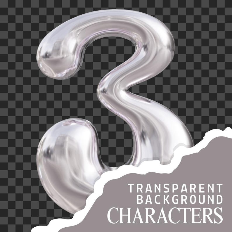 3D Liquid Silver Chrome Bubbly Letters Clipart PNG Digital Doodle Font ...