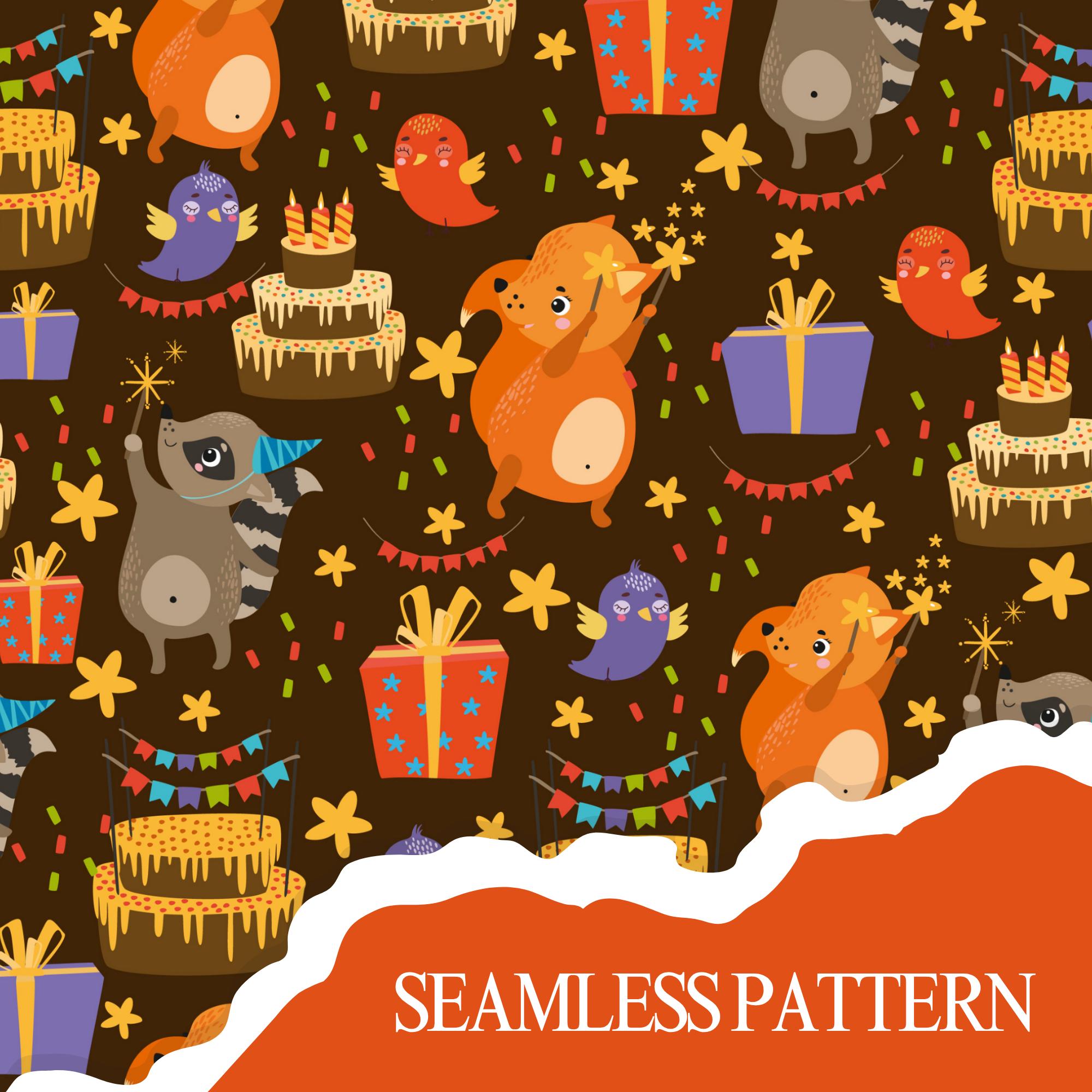 252 Happy Birthday Scrapbook Assorted Seamless Pattern Printable ...