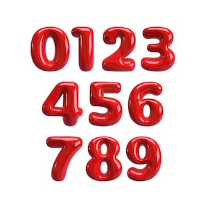 Assorted Red 3D Bubbly Balloon Letters Clipart PNG Alphabet Bundle ...