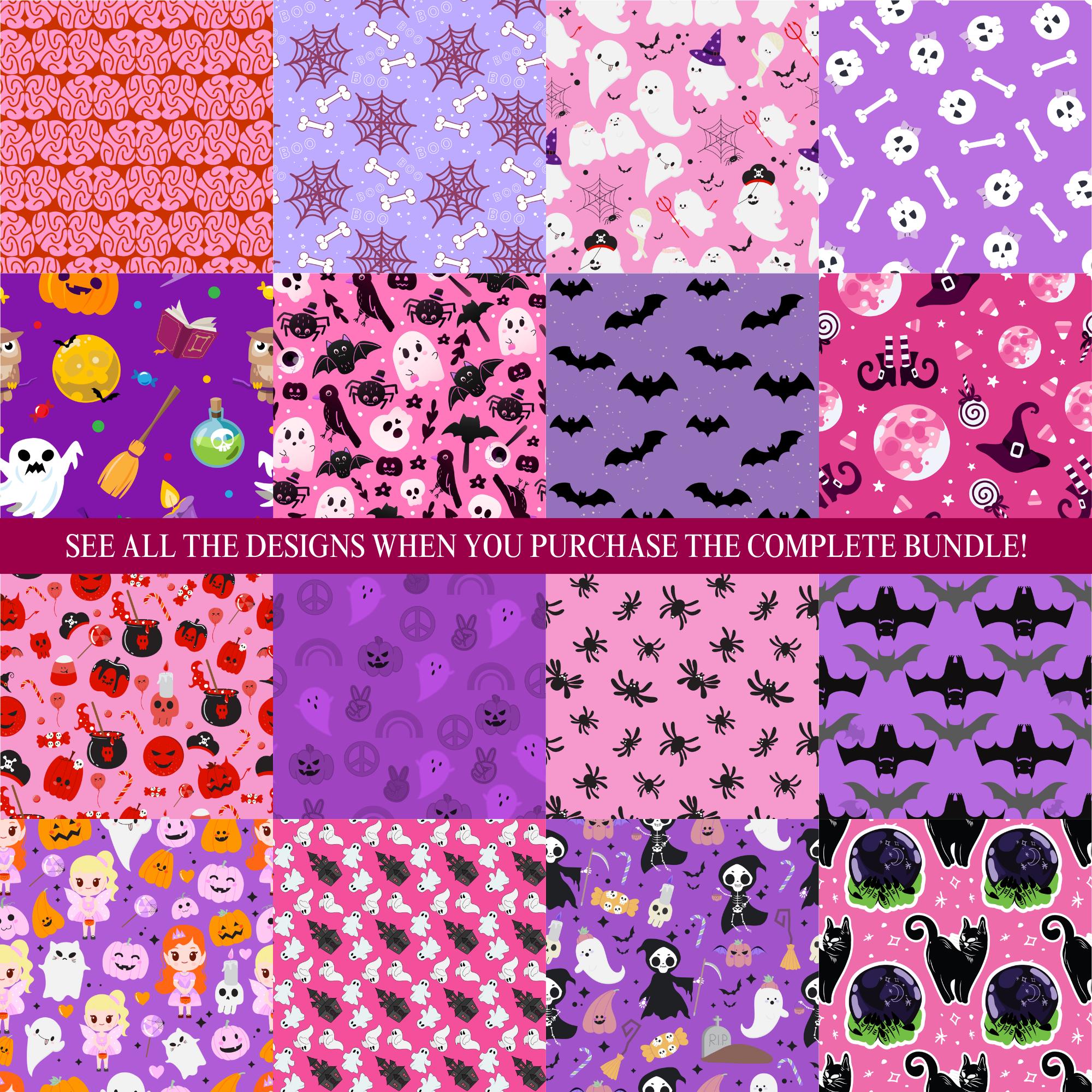 484 Halloween Theme Digital Paper Mega Bundle Seamless Pattern ...