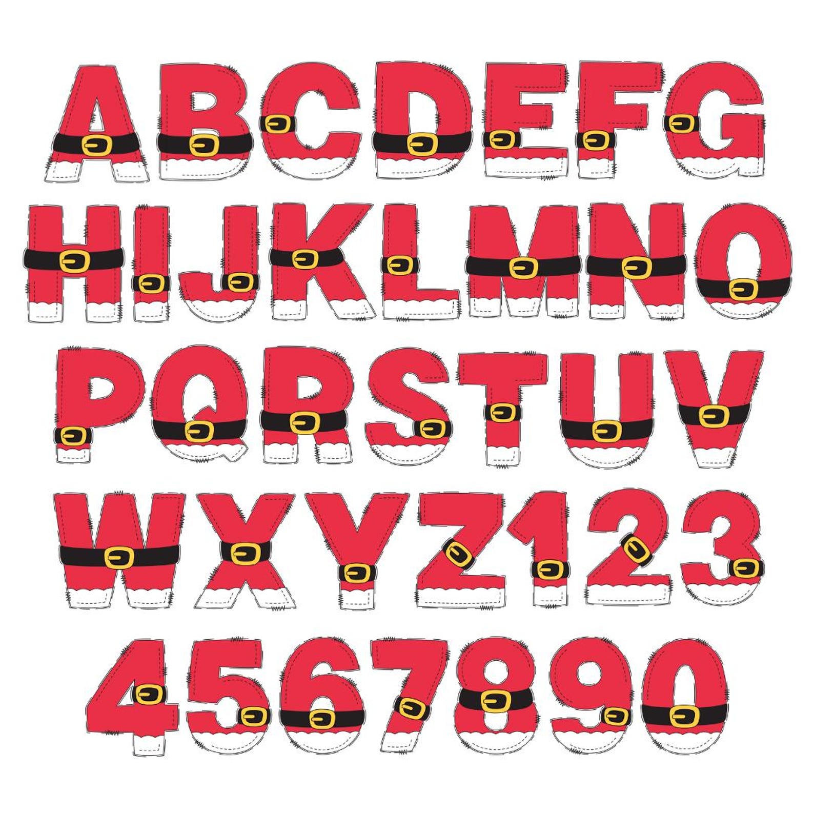 Merry Christmas Alphabet Santa PNG Holiday Xmas Bundle Alphabet Letters ...