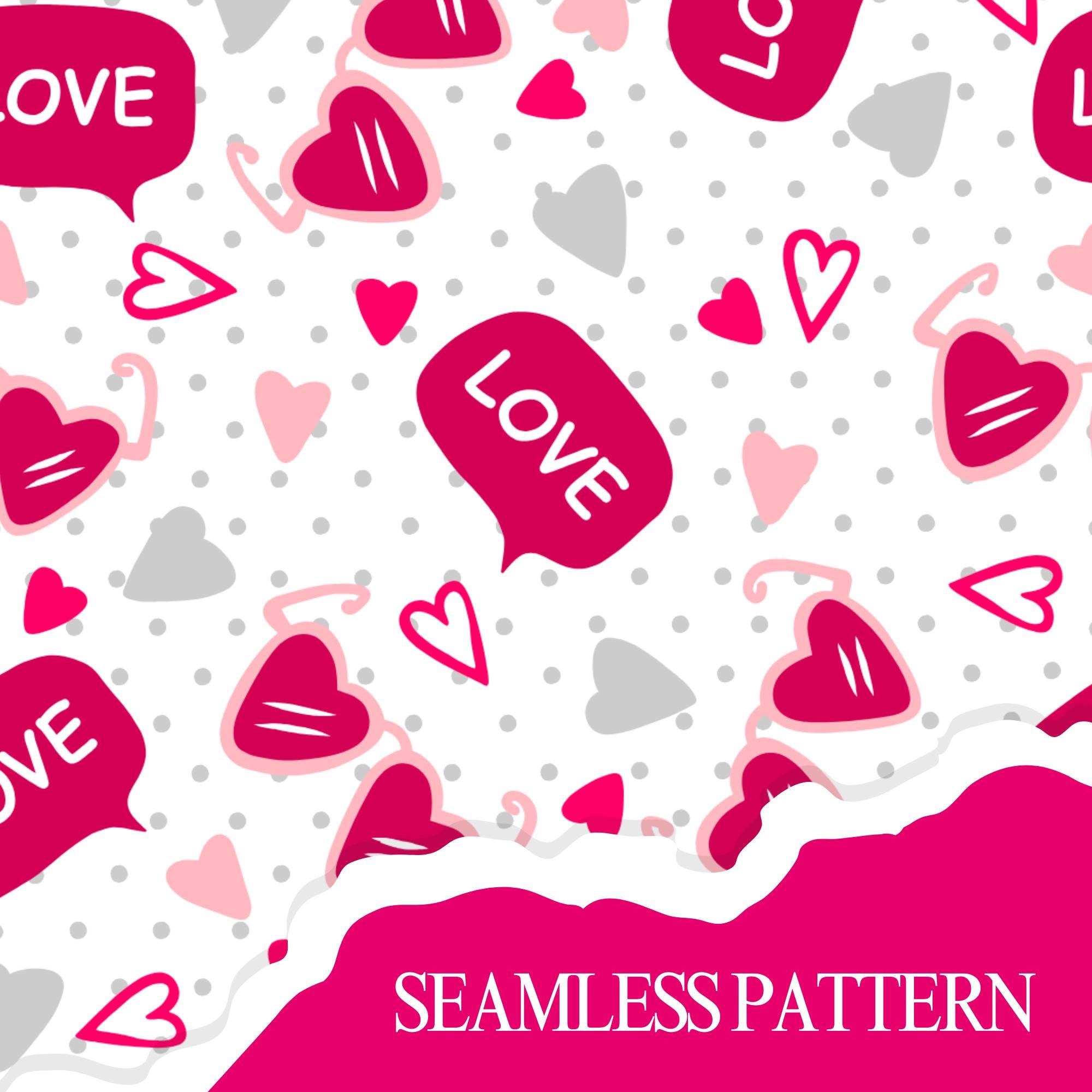 304 Love Valentines Day Theme Digital Papers Seamless Scrapbooking Red ...
