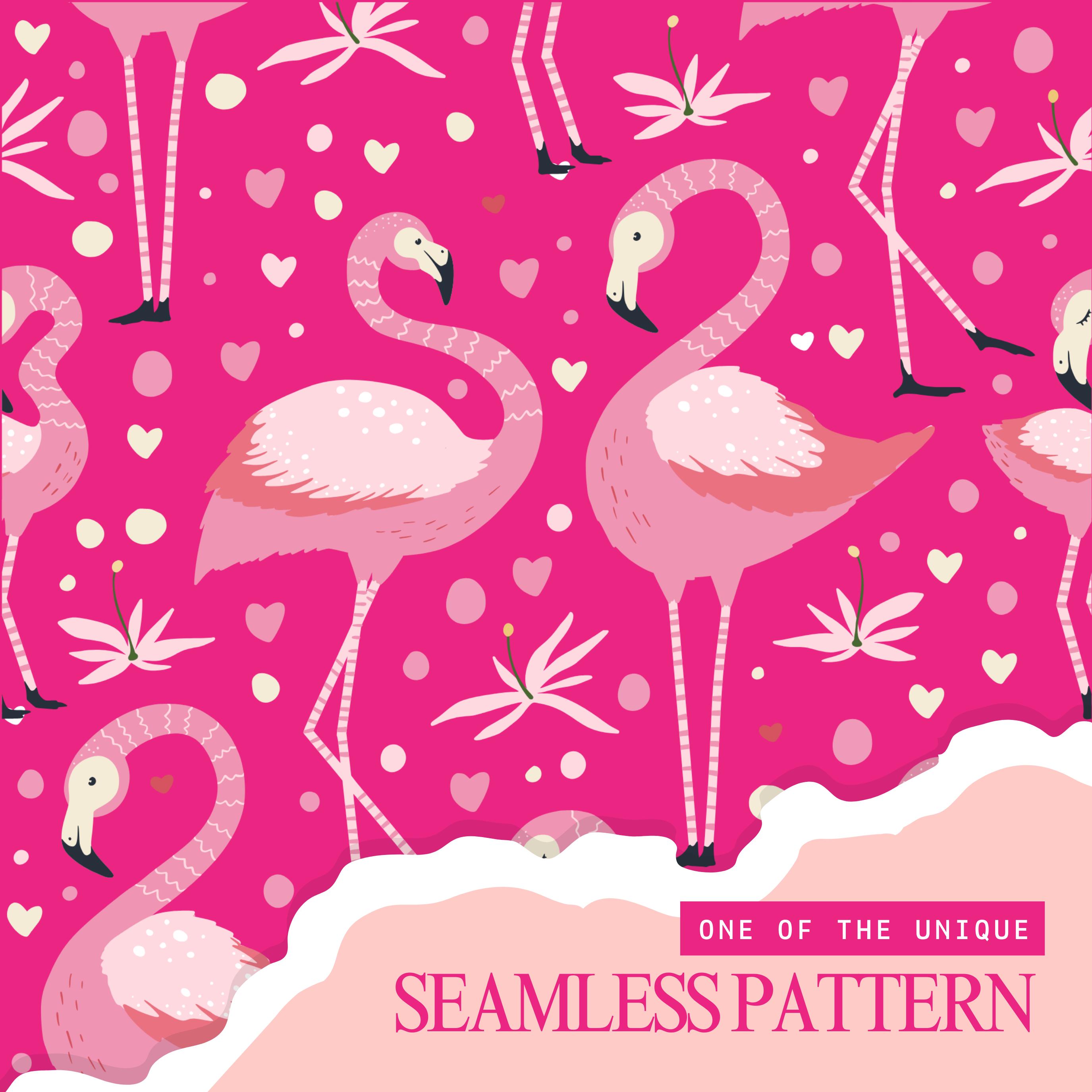 59 Assorted Cool Flamingo Seamless Pattern Scrapbooking Digital Paper ...