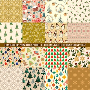 500 Christmas Digital Paper Mega Bundle Holiday Winter Seamless Pattern ...