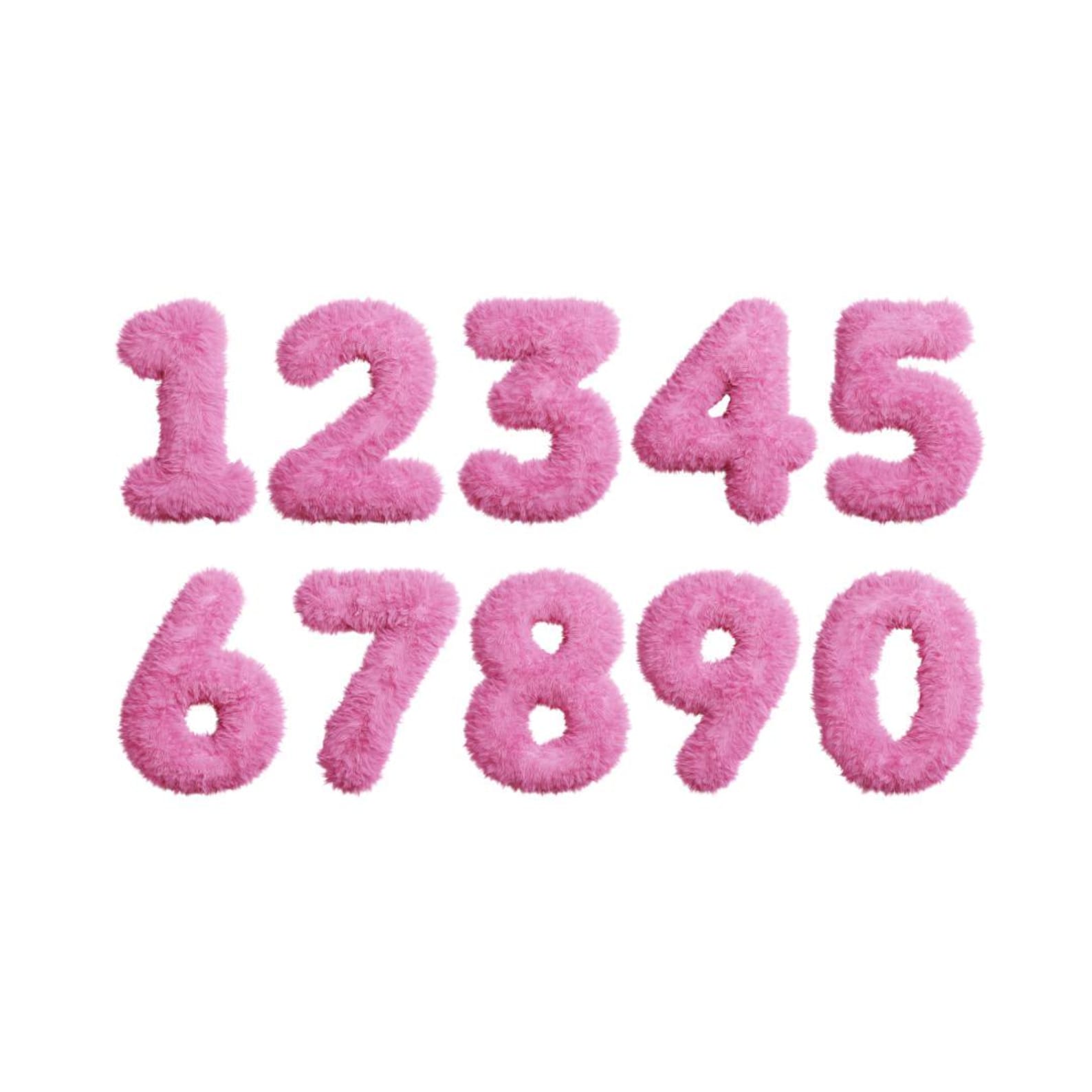 3D Pink Fluffy Font Furry Alphabet Fuzzy PNG Faux Fur Letters Numbers ...