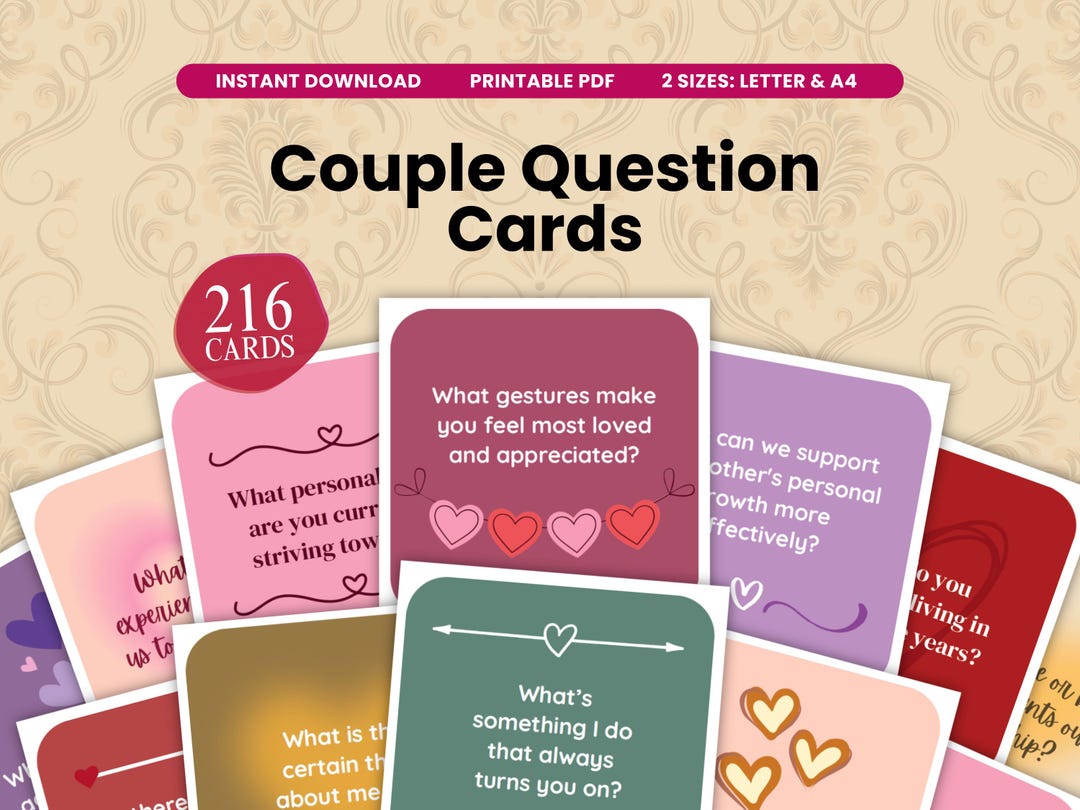 216 Couple Question Cards Conversation Starters Anniversary Gifts Date ...