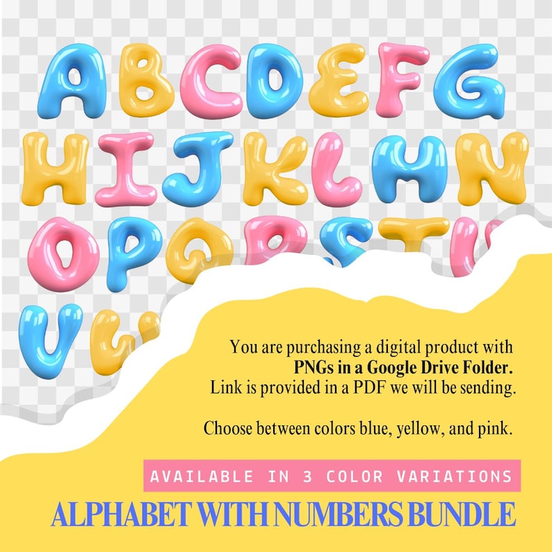 3D Bubbly Letters Clipart PNG Bundle Shiny Bubble Font Alphabet Bubble ...