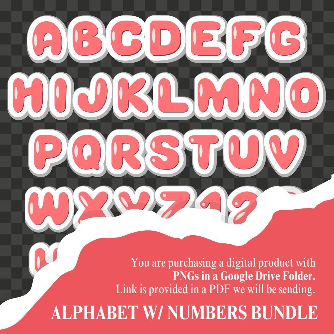 Groovy PNG Alphabet Vintage Doodle Font Clipart Kid Retro Disco Bubble ...