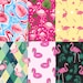 59 Assorted Cool Flamingo Seamless Pattern Scrapbooking Digital Paper ...