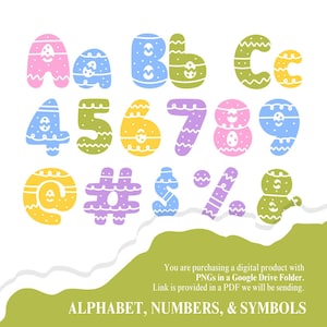 Easter Egg Alphabet Easter Font PNG Clipart Alpha Bundle With Numbers ...