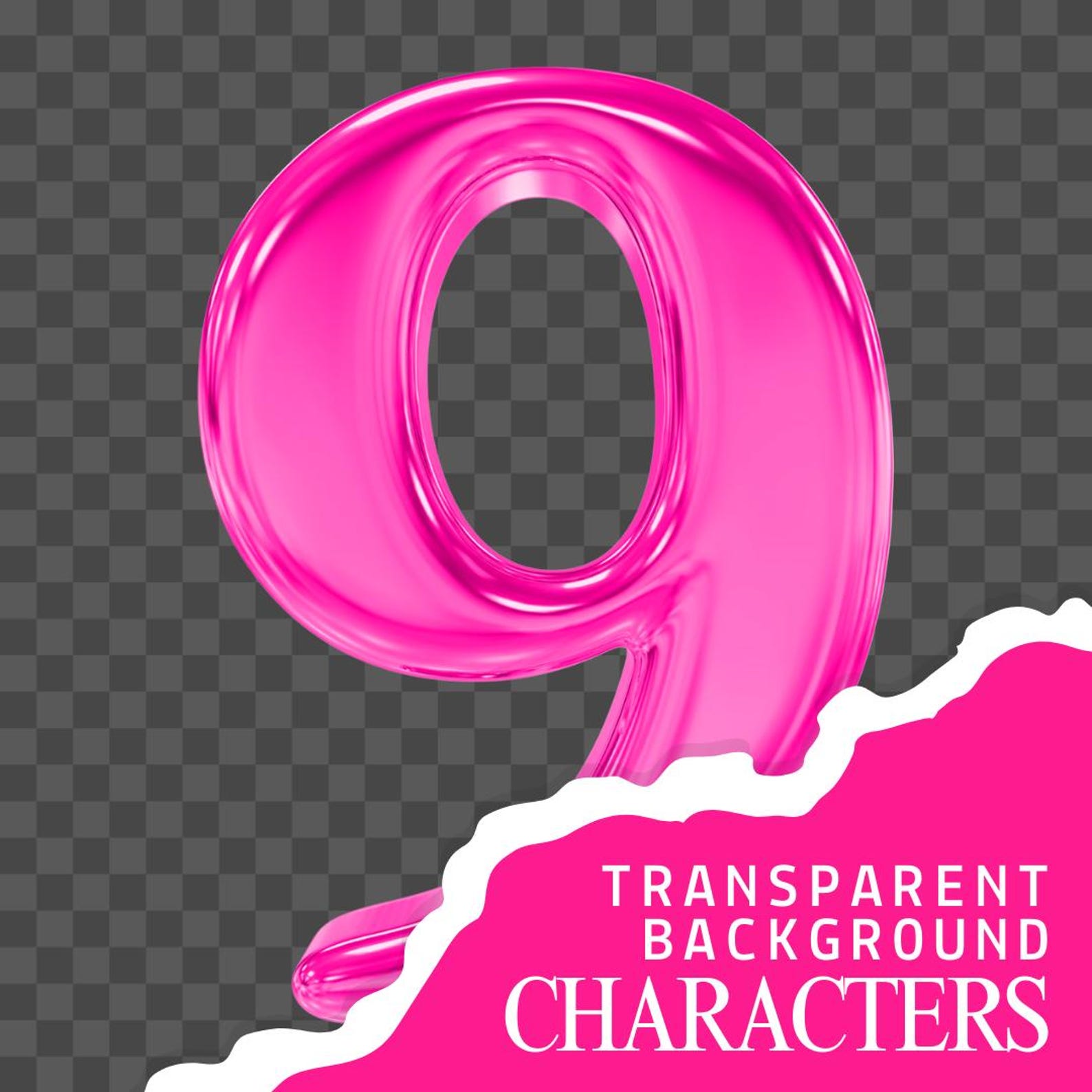 3D Pink Bubbly Alphabet Letters Elegant Pink Clipart PNG Bundle Doodle ...