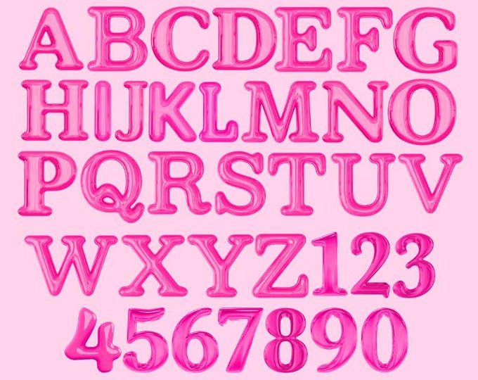 Bubble Pink Letters - A-Z - SVG - Etsy Canada