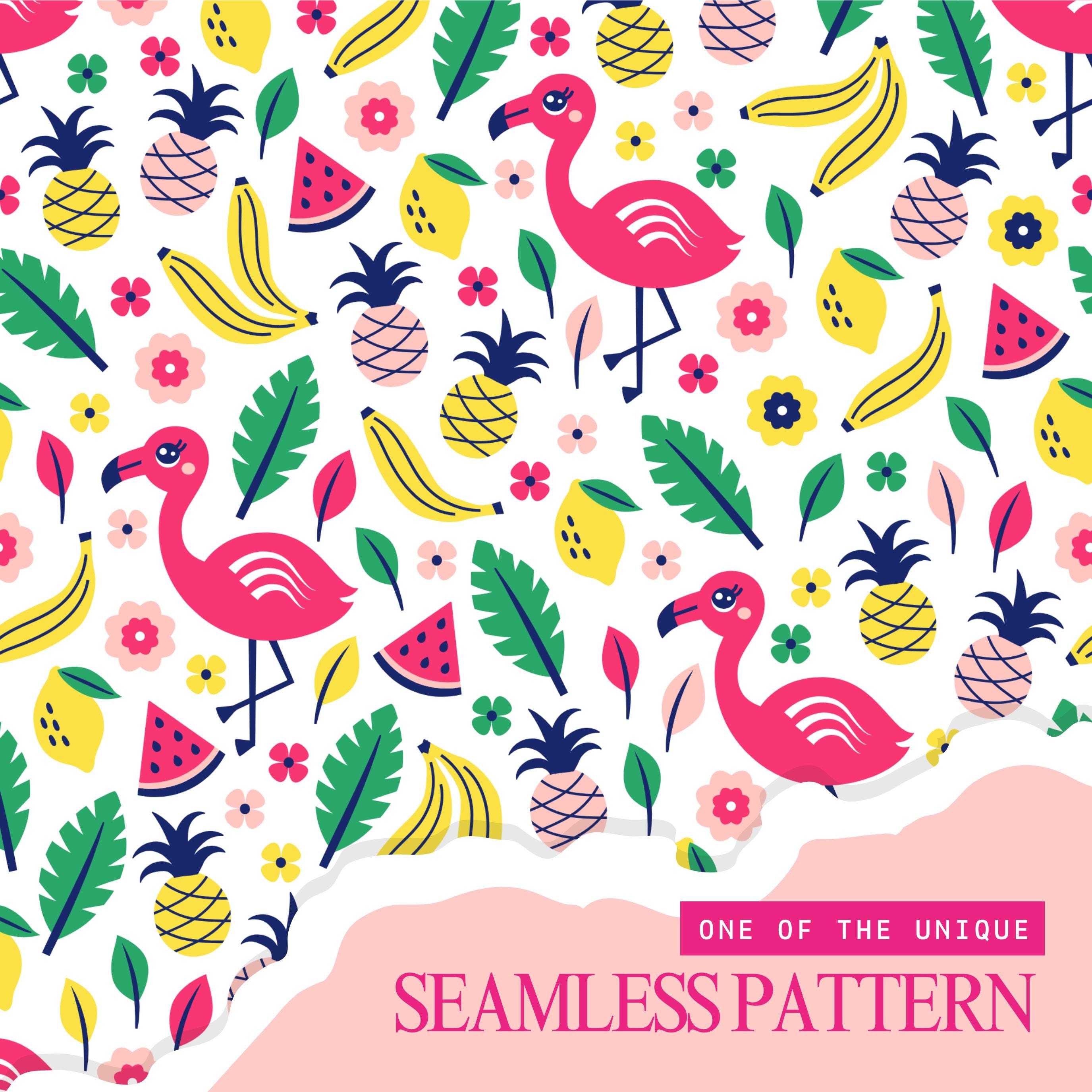 59 Assorted Cool Flamingo Seamless Pattern Scrapbooking Digital Paper ...