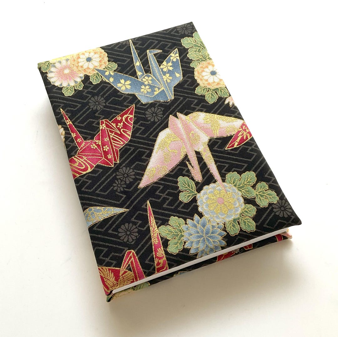 Handmade Japanese Goshuincho – Origami Crane & Hydrangea Design, Wooden ...