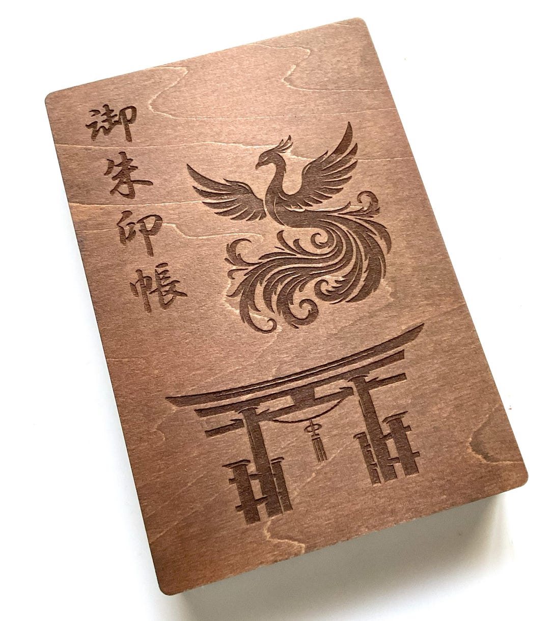Goshuin Book (wood Type) / Phoenix and Torii / Goshuincho / Stamp Book ...