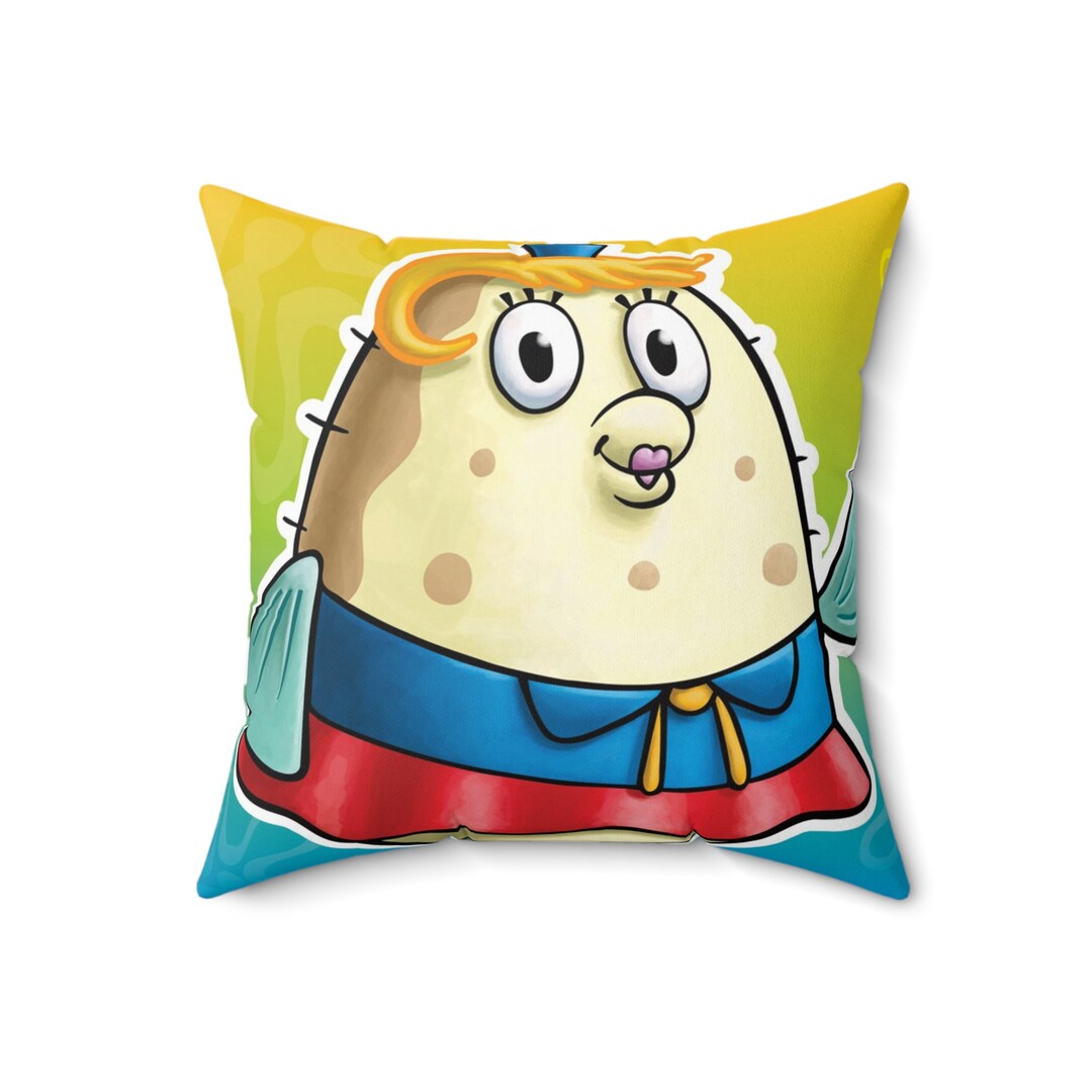 Spun Polyester Square Pillow Sponge Bob Mrs. Puff - Etsy