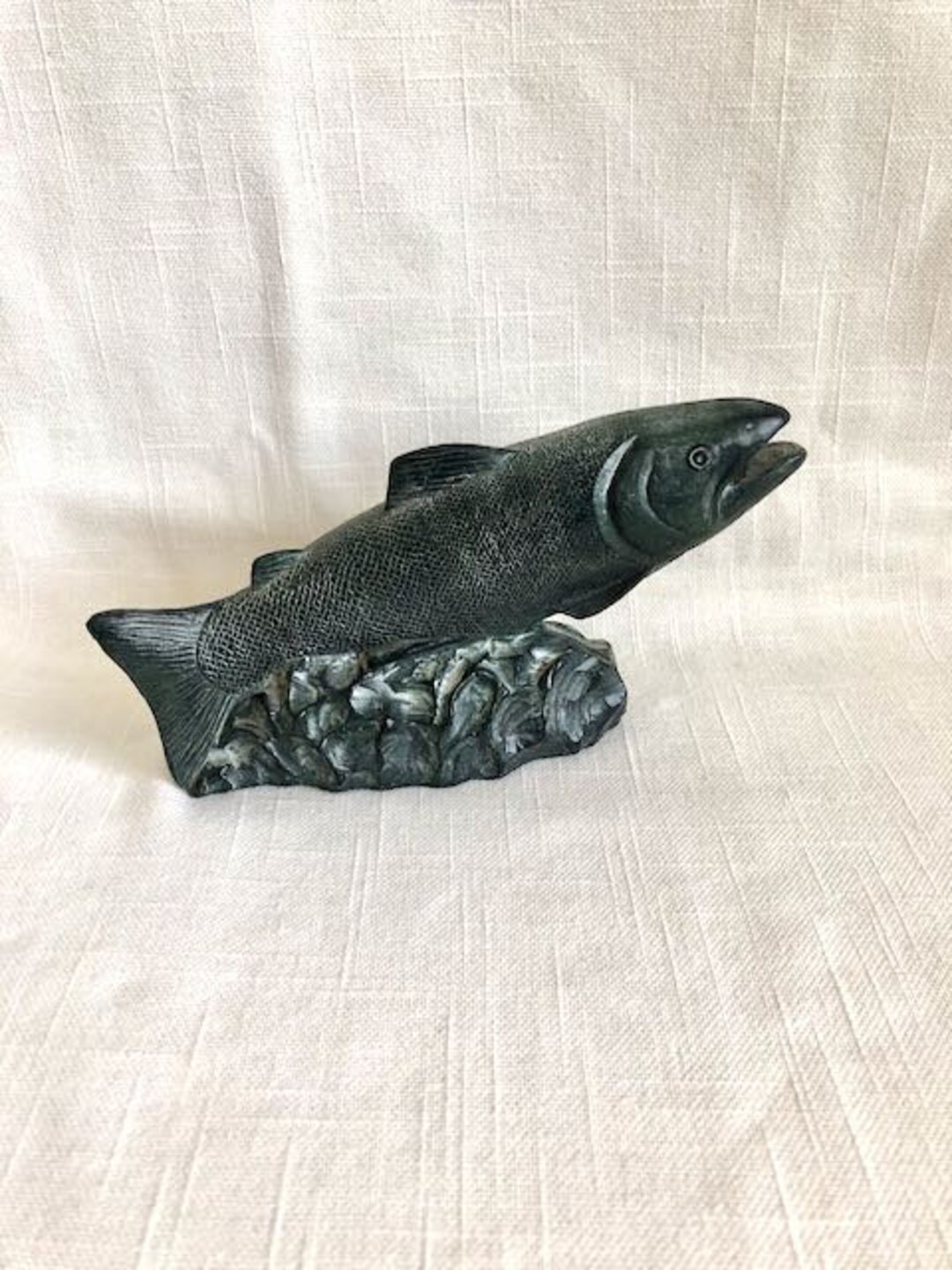 Vintage Soap Stone Salmon Fish Figurine Wolf Original - Etsy