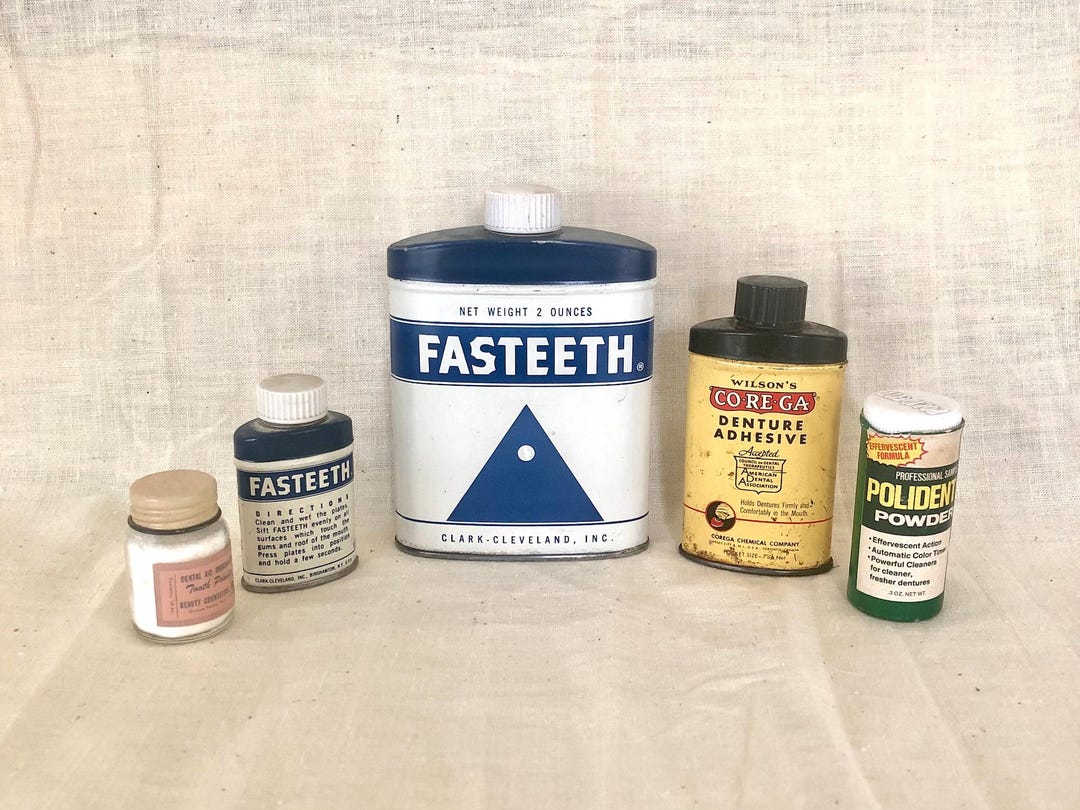 Vintage Dental Denture Care Tins 5 Piece Lot - Etsy