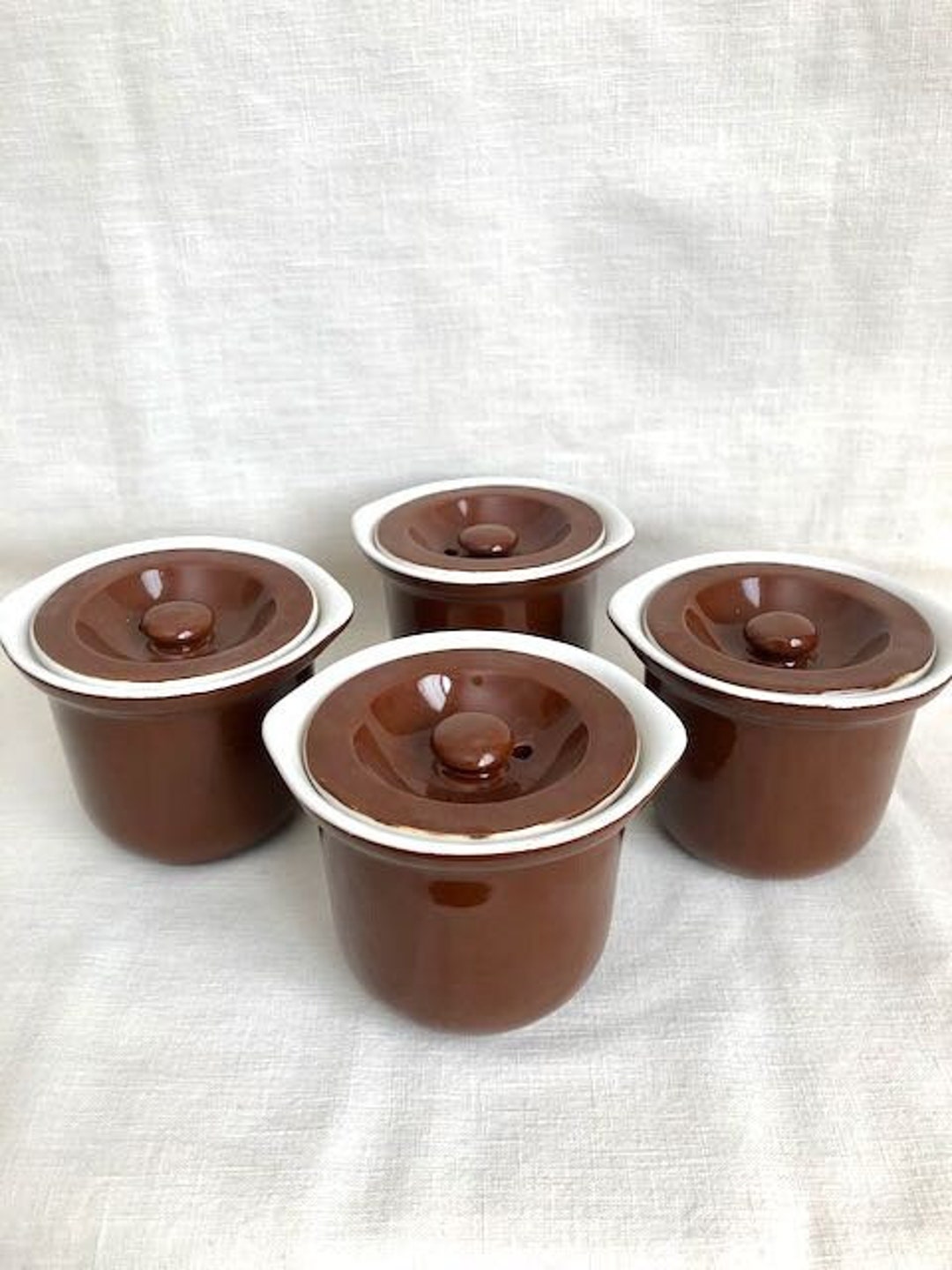 Hall Restaurant Ware Individual Bean Pot or Soup Bowls With Vented Lid ...