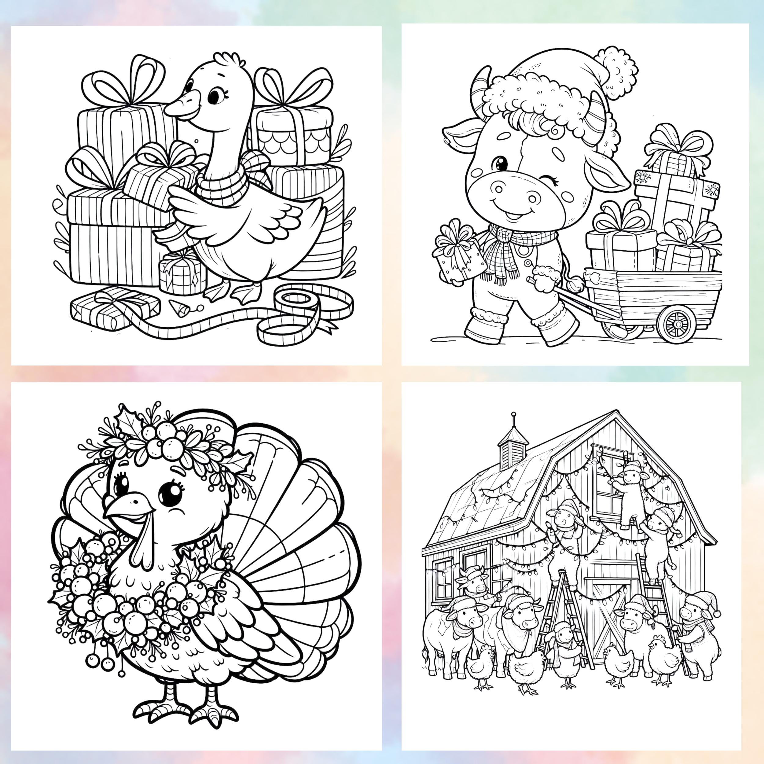 Happy Animal Christmas Coloring Pages 10 High-quality Coloring Pages ...
