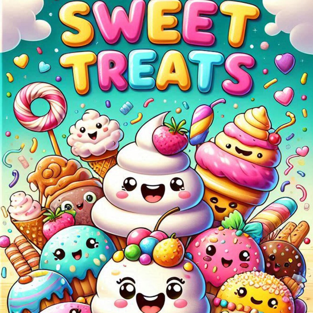 Sweet Treats Coloring Pages for Kids: Fun and Cute Dessert-themed ...