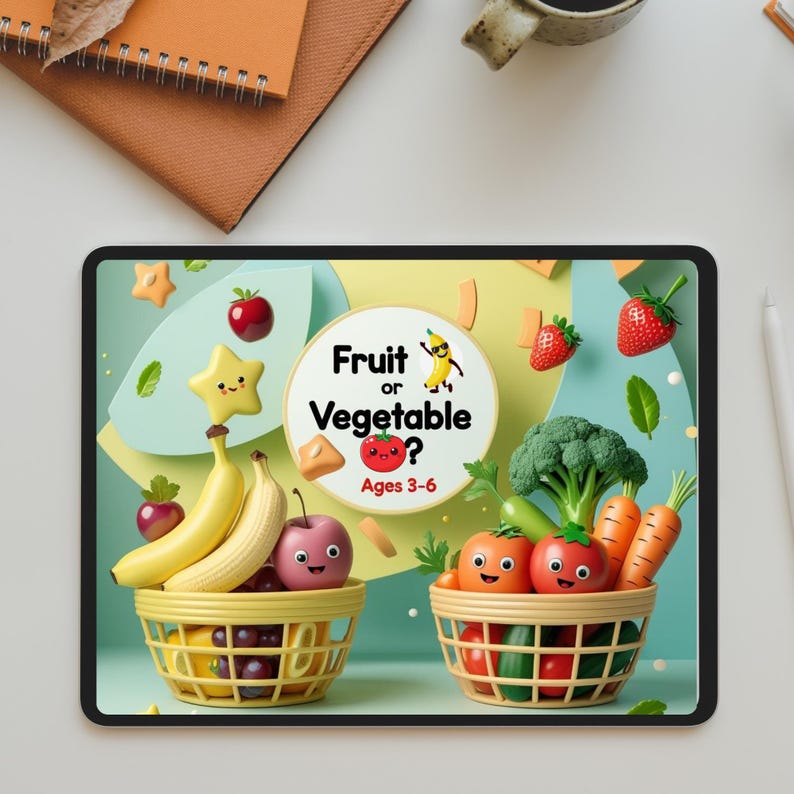 Interactive Fruit & Vegetable Flashcard Games: Kids Learning App (ages ...