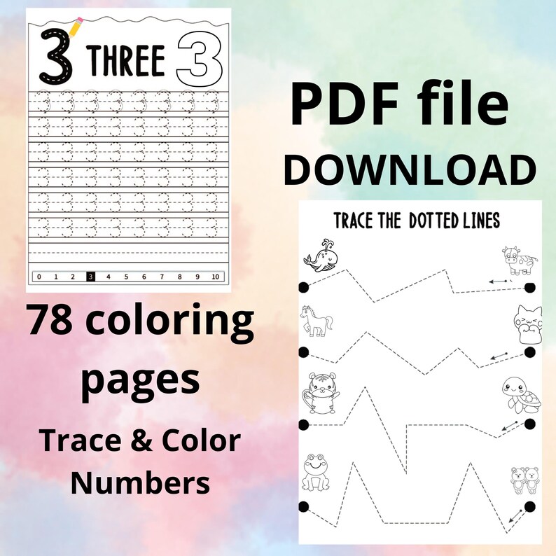 Trace & Color Numbers 1-100 Coloring Book for Kindergarten, Preschool ...