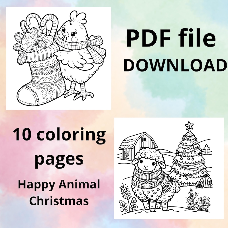 Happy Animal Christmas Coloring Pages 10 High-quality Coloring Pages ...