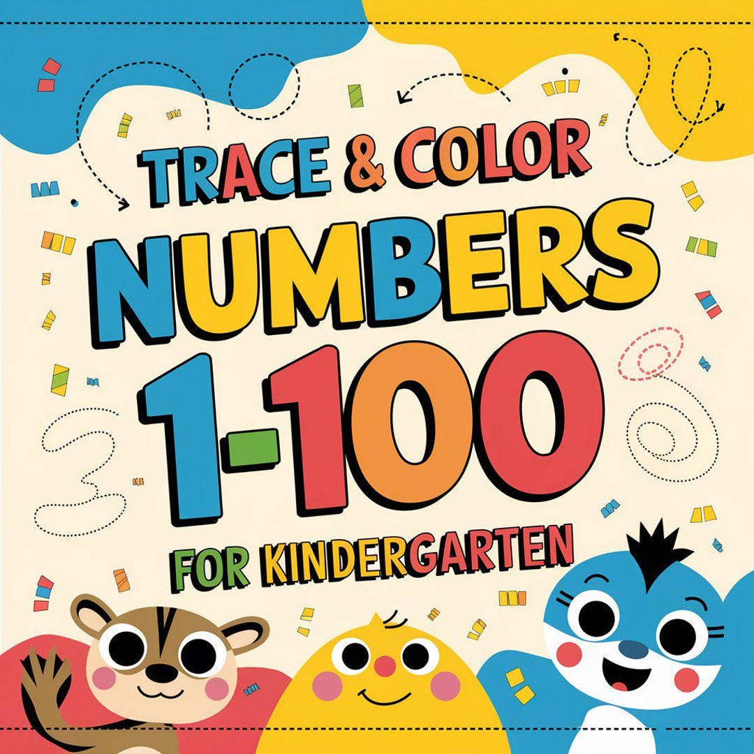 Trace & Color Numbers 1-100 Coloring Book for Kindergarten, Preschool ...